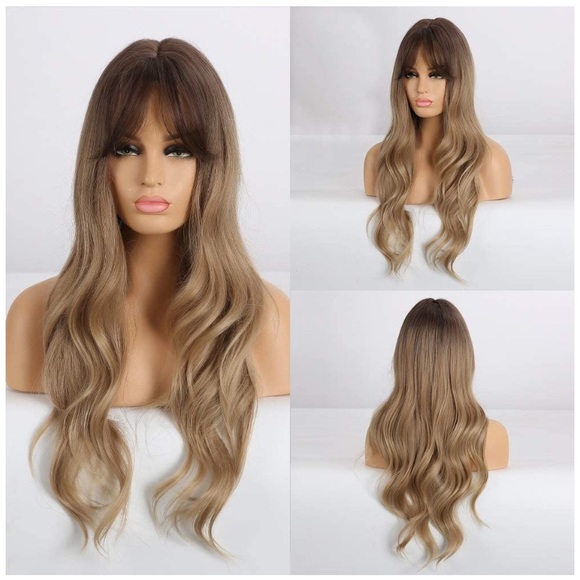 Hair | 26 Brown Synthetic Ombre Wig Middle Part Wig | Poshmark